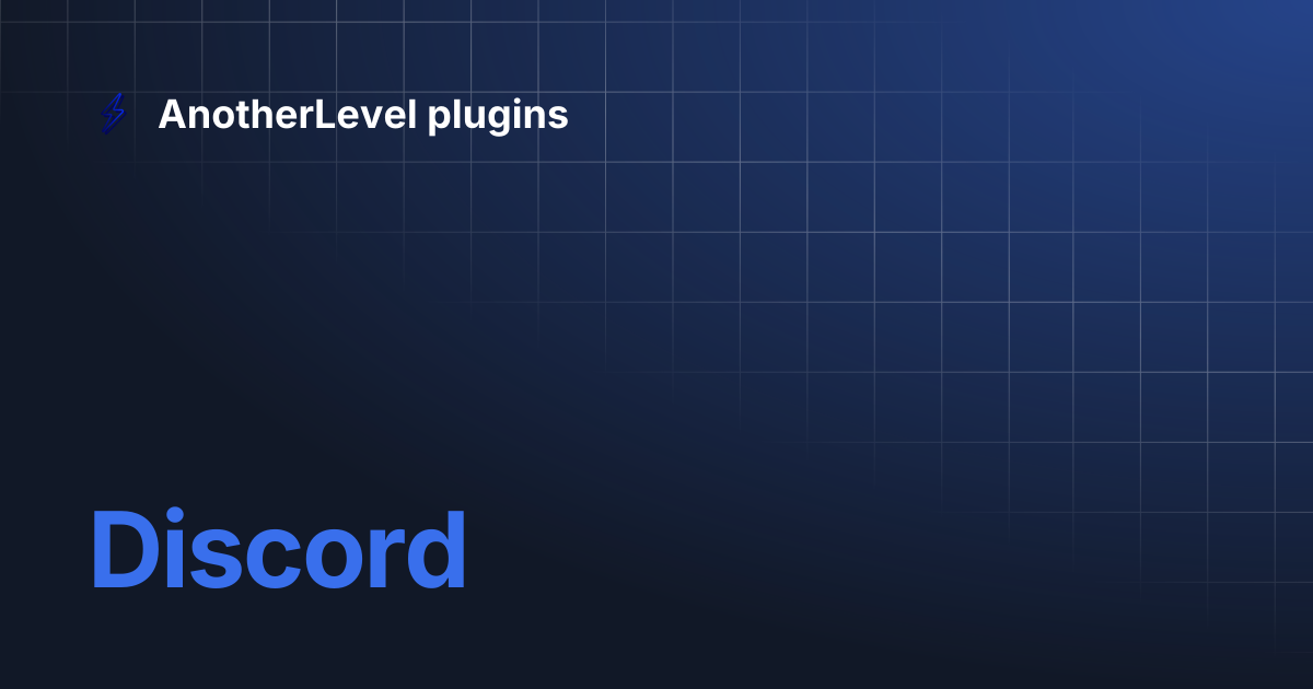 Discord | AnotherLevel plugins