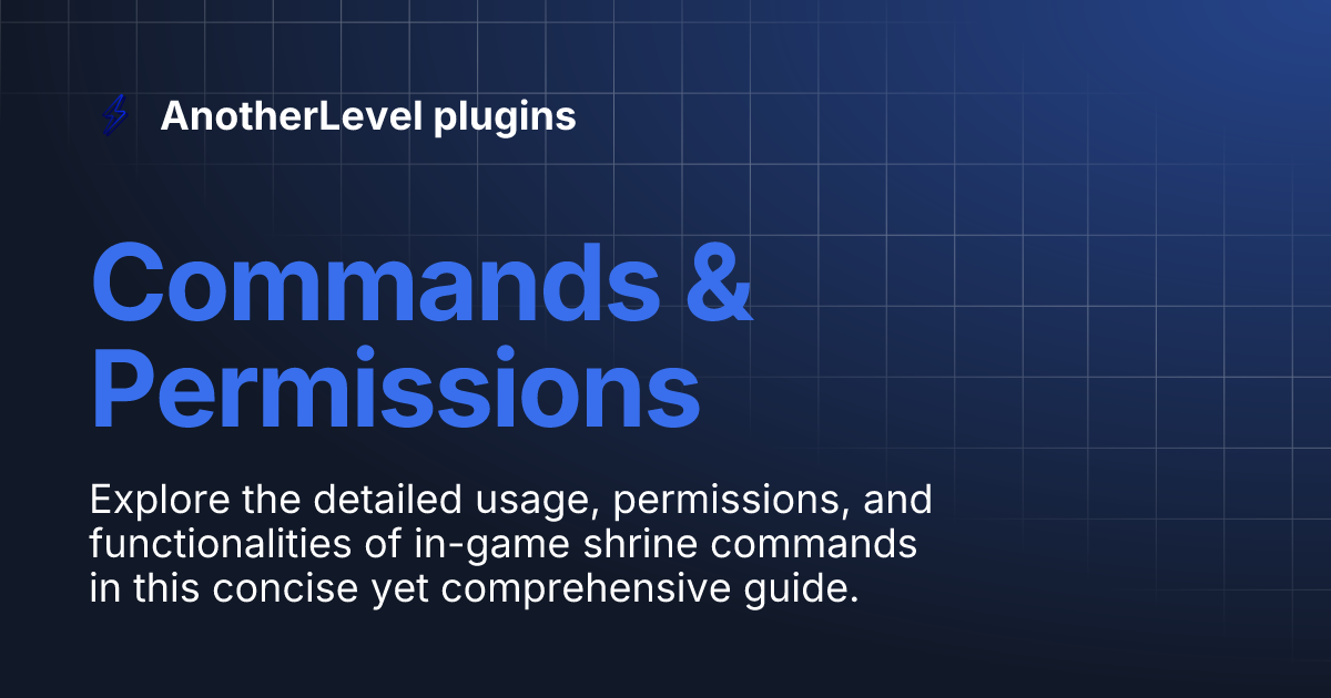 Commands & Permissions | AnotherLevel plugins