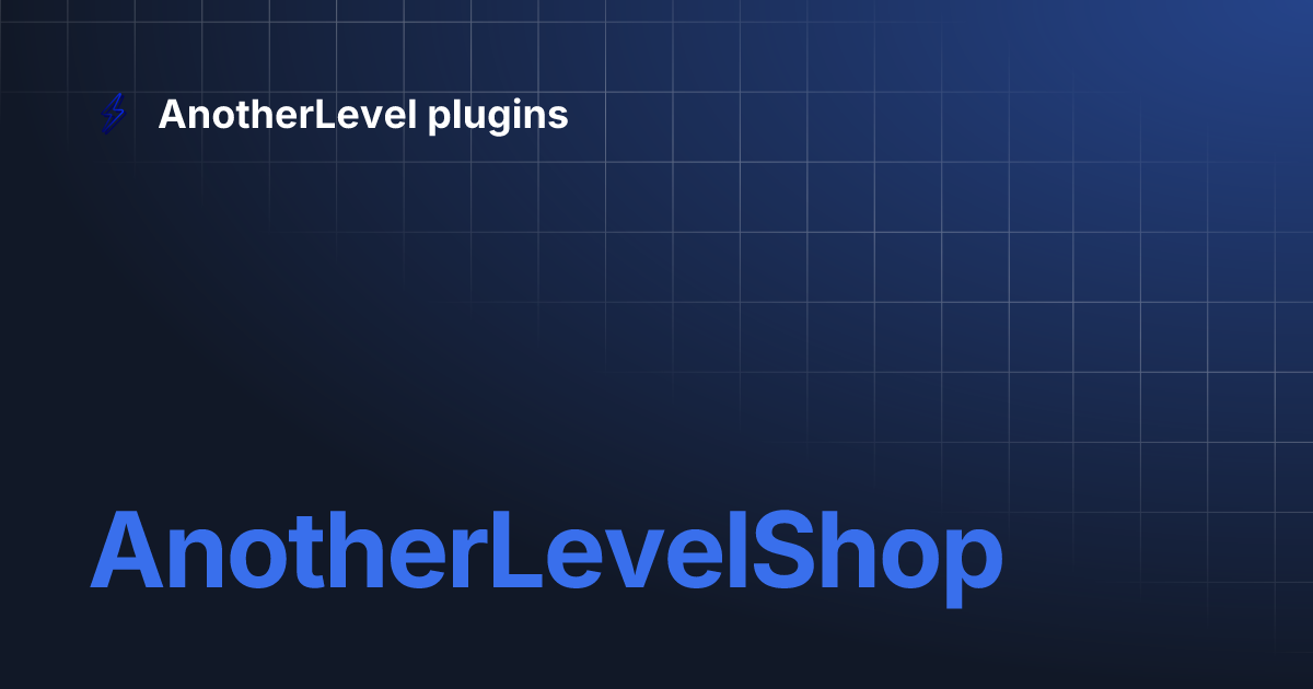 AnotherLevelShop | AnotherLevel plugins